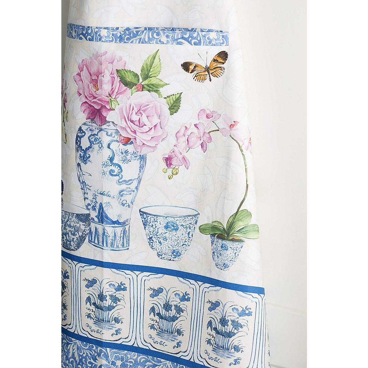 Maison d' Hermine Canton Bundle Set 100% Cotton Apron (27.50 Inch by 31.50 Inch) Set of 3 Kitchen Towels (20 Inch by 27.5 Inch) and Oven Mitt (7.5 Inch by 13 Inch)/Pot Holder (8 Inch by 8 Inch)