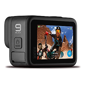 GoPro HERO9 Black - Waterproof Action Camera with Front LCD and Touch Rear Screens, 5K HD Video, 20MP Photos, 1080p Live Streaming, Stabilization + 32GB Card and 2 Extra Batteries
