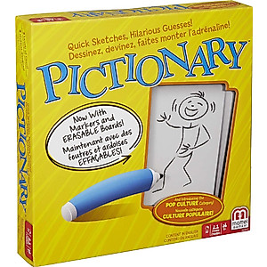 Mattel Games Pictionary Board Game, Drawing Game for Kids, Adults and Game Night with Dry Erase Markers and Boards