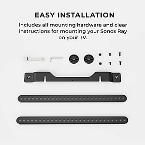 HumanCentric Mount Compatible with Sonos Ray TV Mount, Mounting Bracket for Floating Style Sonos Ray Mount and Sonos Ray Wall Mount, Soundbar Mount for Sonos Ray Sound Bar Mount Under TV, Black
