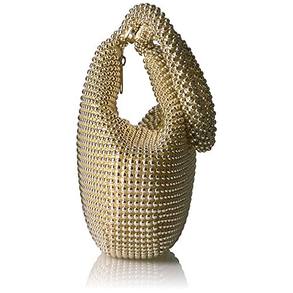 Jessica McClintock womens Staci Mesh Wristlet Pouch Evening Handbag, Light Gold, One Size US