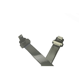 Permanent Ulter Flat Slim Thin Micro USB 90 Degree Angled Male to Micro USB Female for sync and Charging Black (10CM)