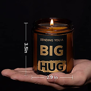TIMEYARD Lavender Scented Candle Gifts for Women, Sending You A Big Hug, Jar Candles for Best Friend, Friendship Gifts for Women Men, Mothers Day, Soy Candles with 1 Cotton Wick, 45H Burn Time, 7oz