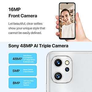 UMIDIGI F3 (8GB+128GB) Unlocked Cell Phone, NFC, Android11, 6.7inch HD Full Screen, 5150mAh Battery, Smartphone with Sony 48MP AI Triple Camera, 18W Fast Charging, Dual SIM