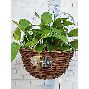 HUIKJI 2Pcs Hanging Basket Rattan Flower Pot,Garden Hanging Planter with Metal Chains for Indoor Outdoor Yard Wall Porch Restaurant Hotel Store Decoration European Style