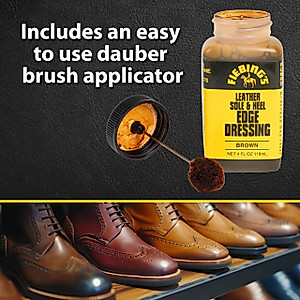 Fiebing's Leather Sole & Heel Edge Dressing, Black/Brown 2-Pack - Color Coats Leather Shoe Edges - 4 oz