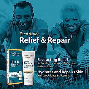 Frankincense & Myrrh Foot Pain Relief Lotion - Intensive Foot Therapy - Dual Action Neuropathy Cream for Legs & Plantar Fasciitis Relief | Hydrating Skin Repair with Essential Oils, 3 Ounce (1-Pack)