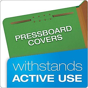 Pendaflex Classification Folders, Standard, 3 Dividers, Embedded Fasteners, 2/5 Cut Tab, Dark Green, Letter, 10/BX (24097)