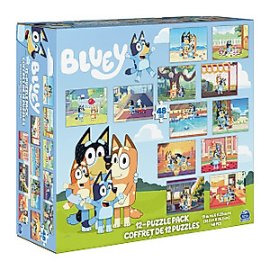 Bluey 12-Pack of Jigsaw Puzzles for Families, Kids, and Preschoolers Ages 4 and Up