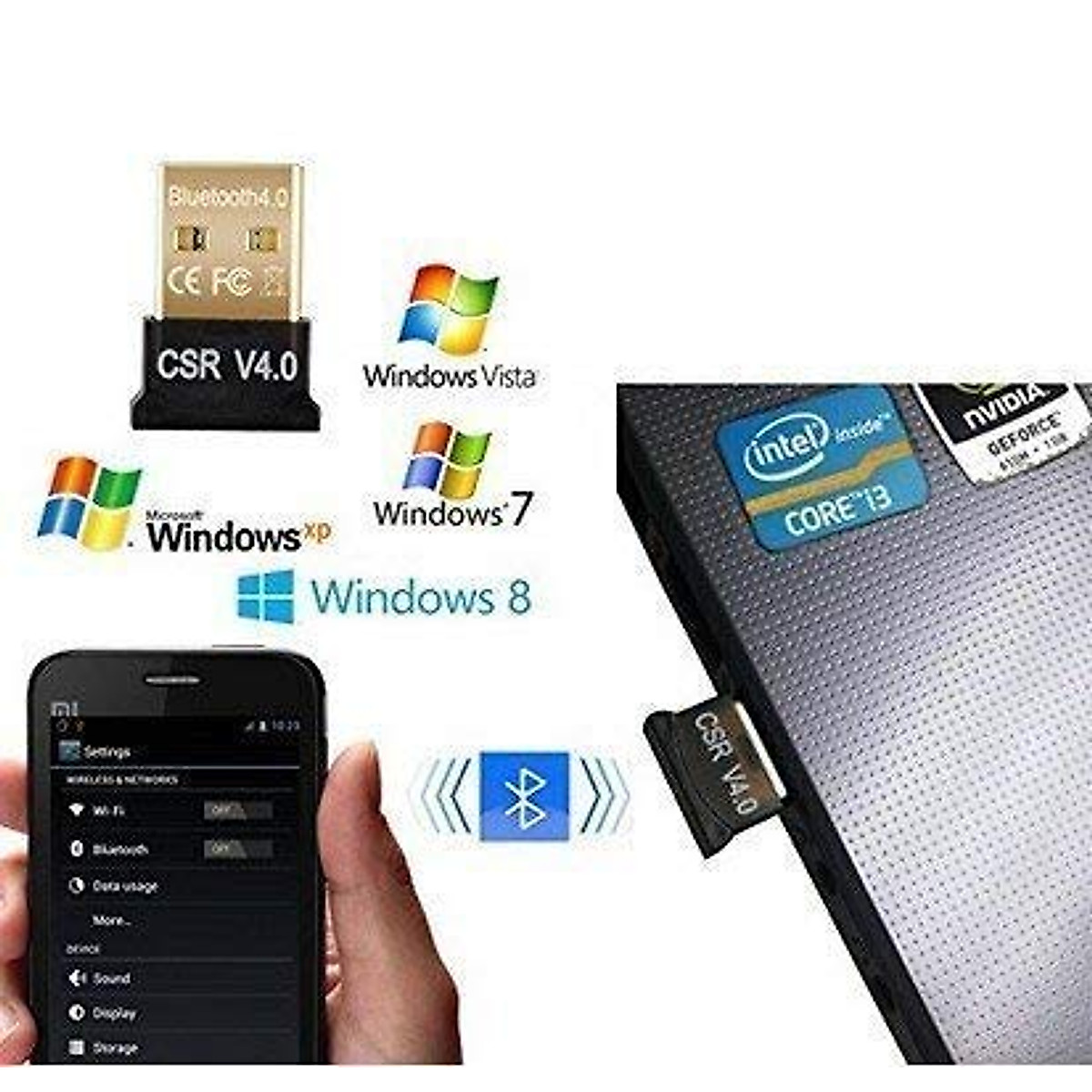 USB Bluetooth Adapter, 4.0 Dongle Ideapro Micro Bluetooth Transmitter, Transfer for Laptop Windows 10 Raspberry Pi, Linux, Stereo Headset, Wireless Keyboard Headphone