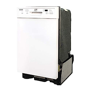 SPT SD-9254W 18″ Wide Built-In Dishwasher w/Heated Drying, ENERGY STAR, 6 Wash Programs, 8 Place Settings and Stainless Steel Tub – White