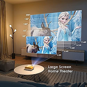 YOWHICK Mini Projector for iPhone, Native 1080P HD Projector, Portable Projector, Movie Projector Compatible with Android/iOS/Windows/TV Stick/HDMI/USB