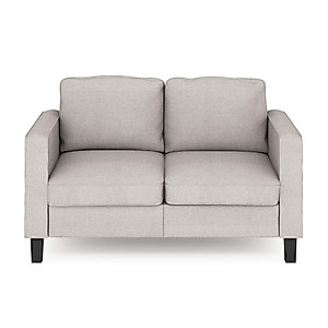 Furinno Bayonne Modern Upholstered Loveseat/Sofa Couch for Living Room, Fog