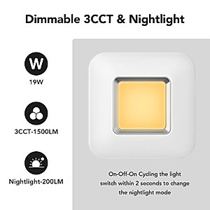 OREiN Bathroom Exhaust Fan with Light, 100 CFM 1.5 Sones, 25W Bathroom Vent Fan with Light, 1500lm LED Light 3000K/4000K/5000K Selectable & Nightlight, FCC/ETL Listed, Bath Fan for Home, White