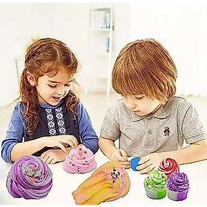 FJAZUFSA 14 Pack Dual Colors Butter Slime Kit, Soft & Non-Sticky,Birthday Gifts for Girl and Boys, Easter Party Favors or Christmas Stocking fillers