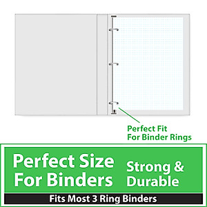 Graph Paper, Loose Leaf Graph Paper, 4 x 4 An Inch Quad Ruled Graph Paper, 10.5” x 8” Graphing Paper, 56 gsm, 150 Per Pack, 900 Sheets (6 Pack)