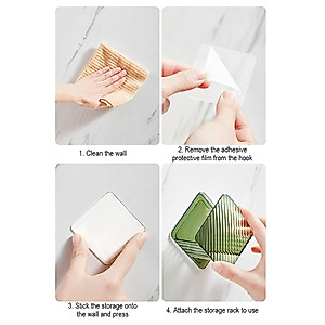 VALINK Sink Sponge Holder, Plastic Sink Sponge Caddy Sink Organizer Cleaning Cloth Storage, Adhesive Sponge Holder for Kitchen Sink White