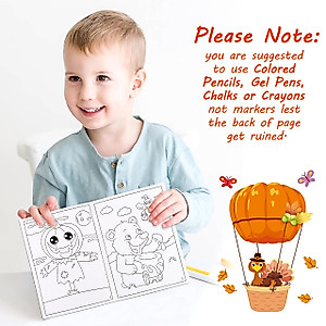 90shine 24PCS Fall Coloring Books for Kids, Thanksgiving Party Favors in Bulk Goodie Bag Stuffers Ages 2-4 3-5 4-8