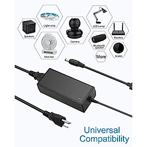 Alarmpore 24V 2A Power Supply 48W AC/DC Adapter 100~240V AC to DC 24 Volt 2 Amp Converter 2000mA with 5.5mmx 2.5mm Plug