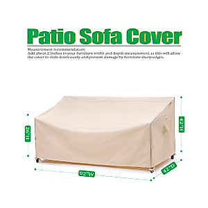 F&J Outdoors X-Large 3-Seater Sofa Cover Waterproof Anti-UV Patio Furniture Cover,92Wx42Dx42H Inches