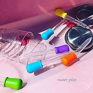 CHIUTUUY 11 Pcs Eye Droppers for Kids - 5ml Silicone Plastic Pipettes Liquid Transfer Dropper for Crafts Science Water Play Candy Gummy Molds