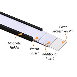 SmartSign Magnetic 'C' Channel Label Holders for Metal Racks and Shelves | 0.5" x 4" Pack of 25