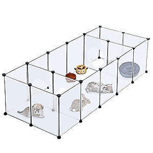 BRIAN & DANY Portable Pet Playpen, Small Animals Playpen Indoor for Puppy, Rabbit,Guinea Pig - 18 Panels, 58" x 29.5" x 18.5"