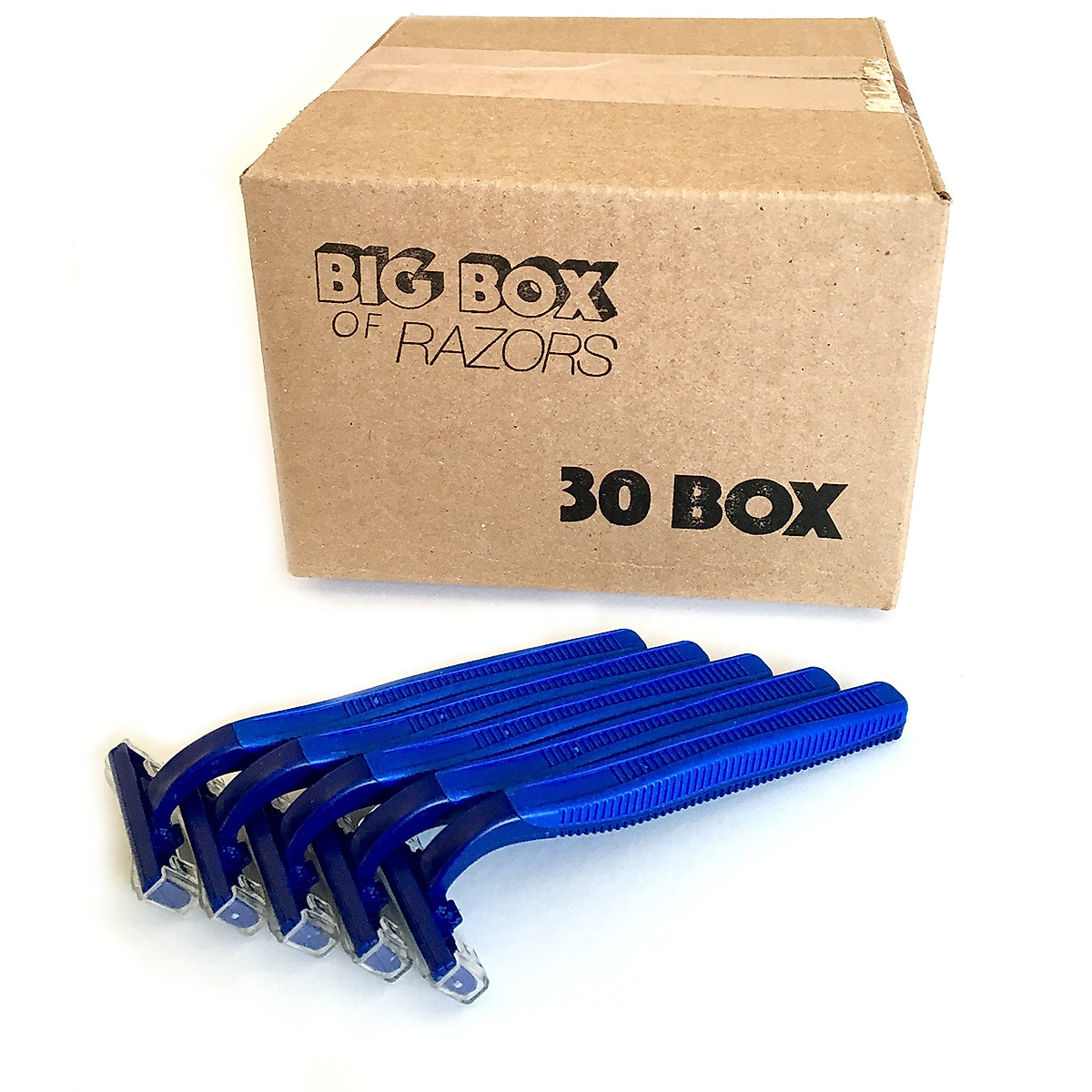 30 Box of Blue Razor Blades Disposable Stainless Steel Hospitality Quality Shavers High End Twin Blade Razors for Men and Women with Aloe Vera Lubrication Strip