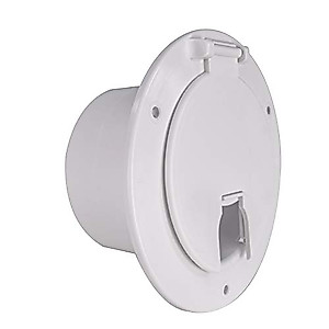 RecPro RV Camper Trailer Motorhome Power Cord Hatch/Cover (White) | Made in America