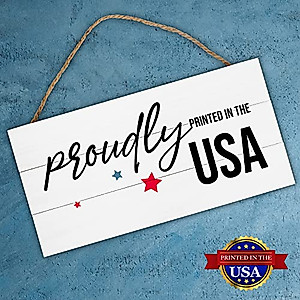 GSM Brands Welcome Wood Plank Hanging Sign for Home Decor (13.75 x 6.9 Inches)