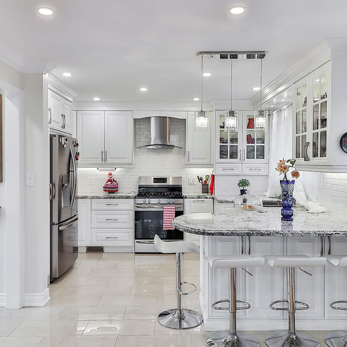 DiCUNO MR16 LED Bulbs 50W Halogen Equivalent Non-Dimmable 12V AC/DC, GU5.3 Bi-Pin Base Daylight White 6000K 5W Glass Cover 120° Beam Angle 500LM for Recessed, Track, Accent Lights, 10 Packs