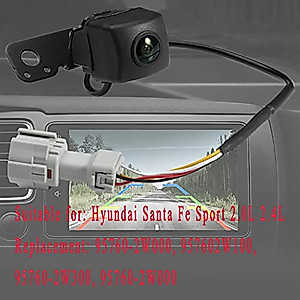 Backup Camera Rear View Back Up Safety Parking Assist Reverse Camera Fits 2013- 2016 Hyundai Santa Fe Sport 2.0 2.4 Replace 95760-2W000 95760-2W300 95760-2W000-FFF