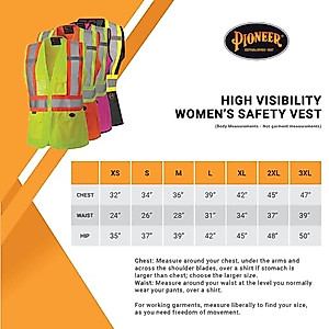 Pioneer Safety Vest for Women with Pockets - Hi-Vis Reflective Tape - for Construction - Yellow/Green