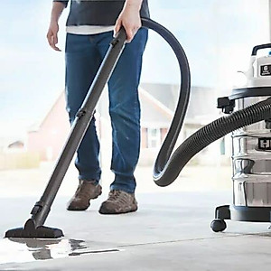 TELES 6 Gallon 5 Peak HP Stainless Steel Wet Dry Vacuum with Casters Powerful Cartridge Filter