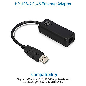 HP Compatible USB A -> RJ45 Adapter bk 0,10m | 38769
