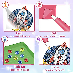 Arts and Crafts for Kids Ages 8-12 - 5D Gem Art Painting Kits for Kids - Create Your Own Gem Keychains by Number DIY Craft Gift for Girls Boys Ages 6-8 8-10 10-12