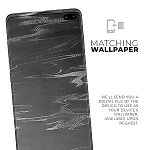 DesignSkinz Black & Silver Marble Swirl V2 Protective Vinyl Decal Wrap Skin Cover Compatible with The Samsung Galaxy S20 (Screen Trim & Back Glass Skin)