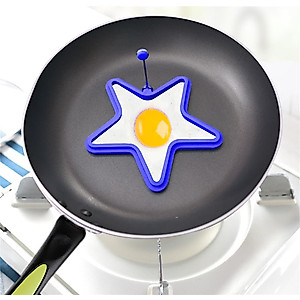 WHTCHSU Silicone Star shape Pancake/Egg Rings, 1 Pieces, Blue