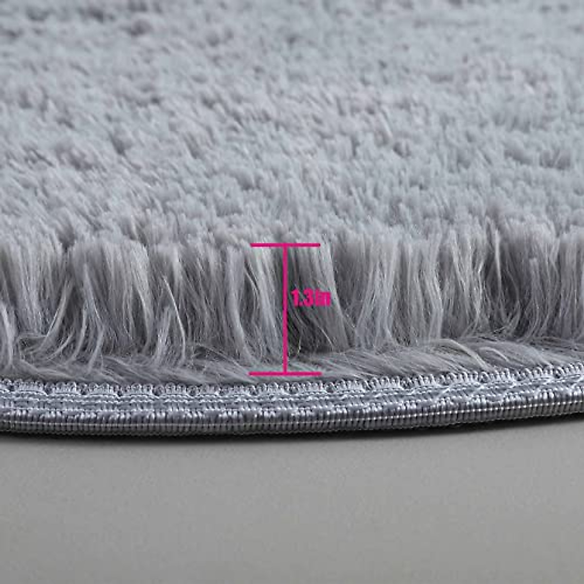 4x4 Gray Fluffy Round Rug for Living Room Luxurious Circle Carpet for Bedroom Shaggy Plush Soft Grey Round Rug Home Decoration Carpets (4x4, Gray)