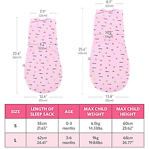 Knirose 3-Way Adjustable Wearable Swaddle Blanket Sleep Sack, Easy Diaper Changing Transition Sleeping Bag Swaddles with Bottom Zipper, Infant Wrap Blankets for Newborn Baby Boys Girls, 100% Cotton