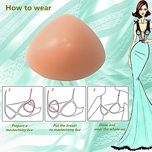One Piece Triangle Silicone Breast Forms Mastectomy Prosthesis Bra Enhancer Inserts for Breast Cancer Patients