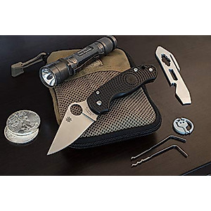 Spyderco Para 3 Lightweight Signature Folding Utility Pocket Knife with 2.92" Stainless Steel Blade and FRN Handle - Everyday Carry - PlainEdge - C223PBK