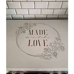 Josephine Thomas Home Noodle Board Made With Love Flat Style - Stove Cover - Cooktop Cover