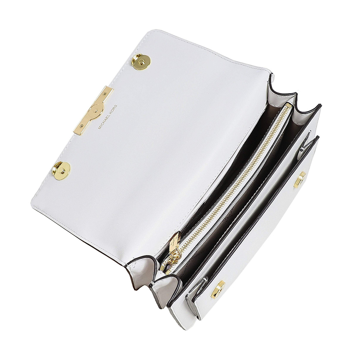 MICHAEL Michael Kors Jade Large Gusset Shoulder Optic White One Size