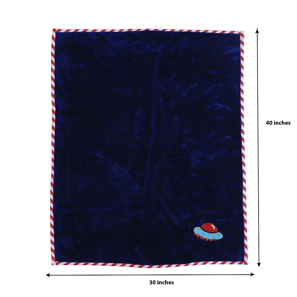 Bacati Space Multicolor Boys Navy Plush Blanket