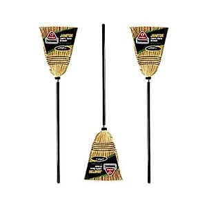 O-Cedar Heavy Duty Commercial 100% Corn Broom with Solid Wood Handle (Pack - 3)