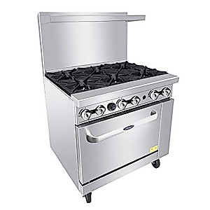 ATOSA AGR-6B 36" Gas Range (6 Burner Model) for Commercial Restaurant Professional Grade