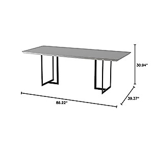 Manhattan Comfort Celine Mid Century Modern 8-Seater Dining Table, 86.22", Off White