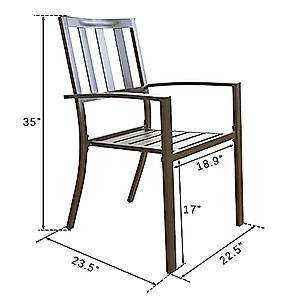 Kozyard Coolmen Outdoor Patio Dining Furniture Chair and Table Sets (2-Pack Wrought Iron Chairs) (Dark Brown)
