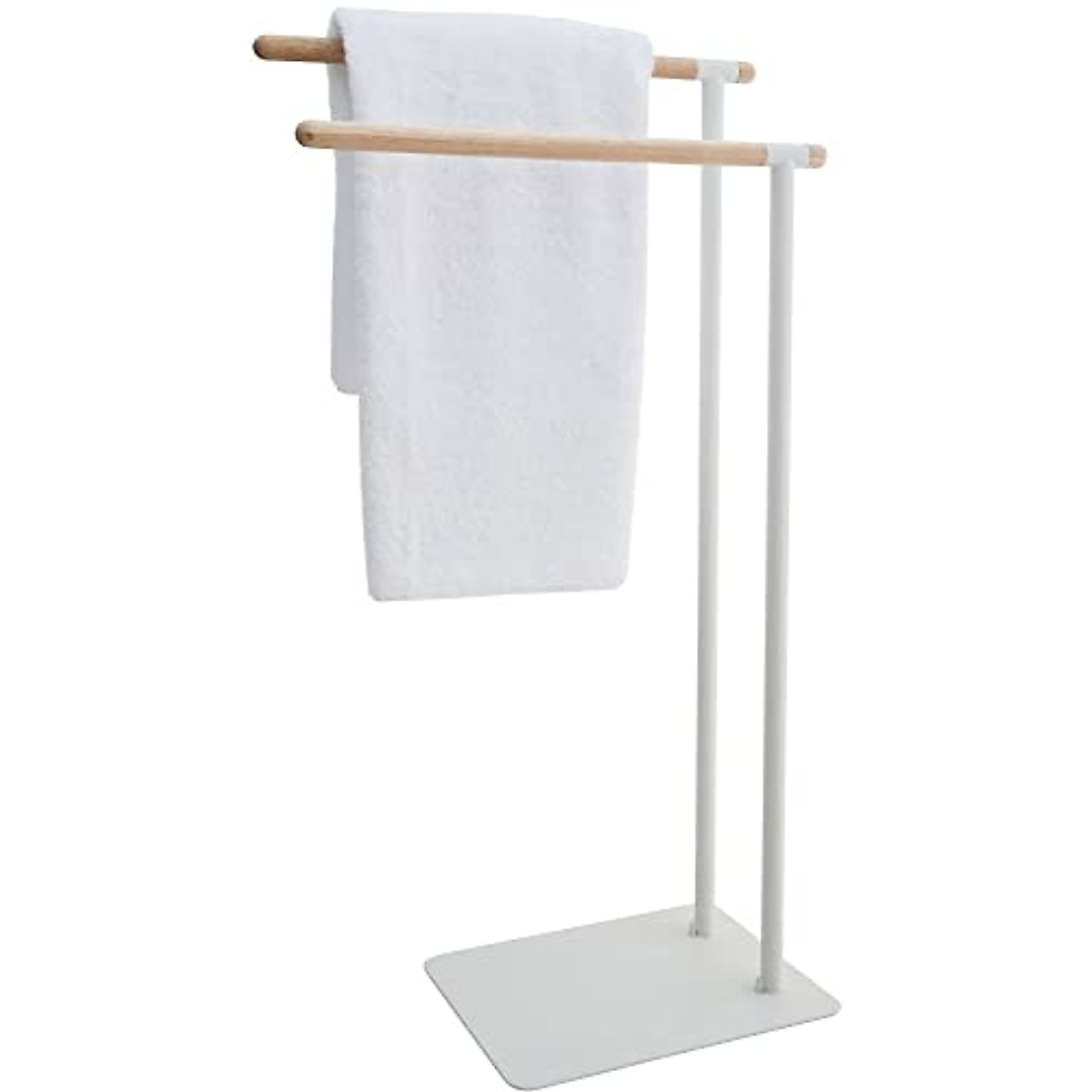Sealskin Towel Rack, Metal/Wood, White, One Size